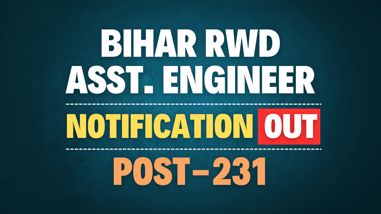 Bihar RWD Assistant Engineer Recruitment 2025 - Great News