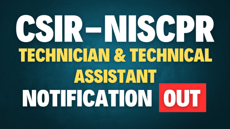 CSIR-NIScPR Recruitment 2025 - Great News
