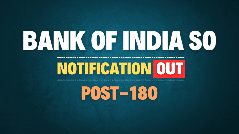Bank of India SO Recruitment 2025 - Great News