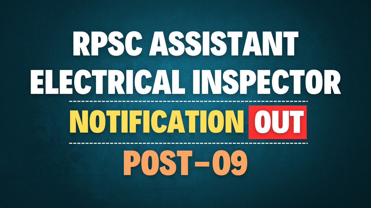 RPSC Assistant Electrical Inspector Recruitment 2025