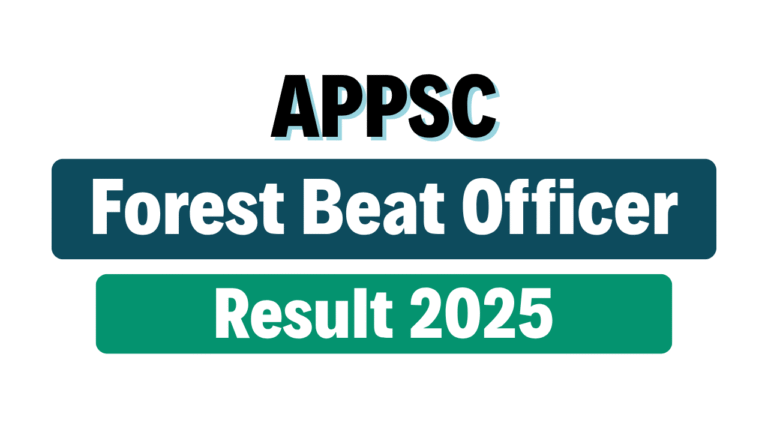 APPSC Forest Beat Officer Result 2025 - Rojgar Pedia