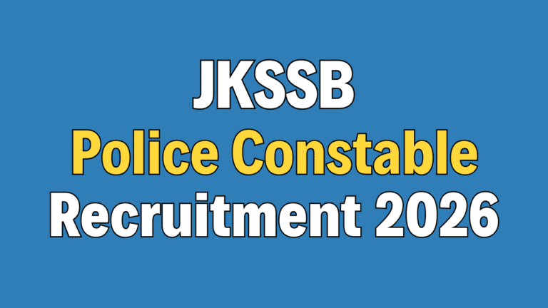JKSSB Police Constable Recruitment 2026 - Rojgar Pedia